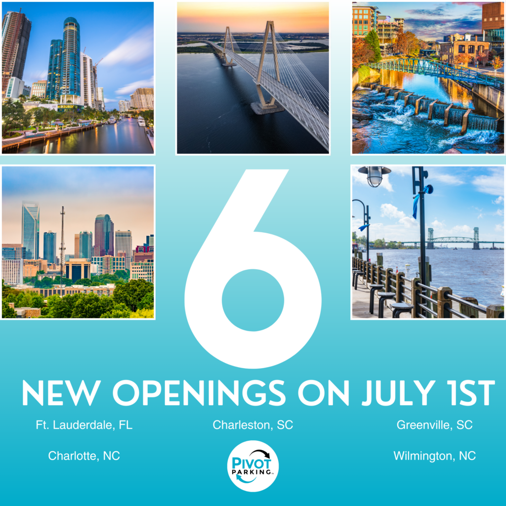 6 New locations | Pivot Parking